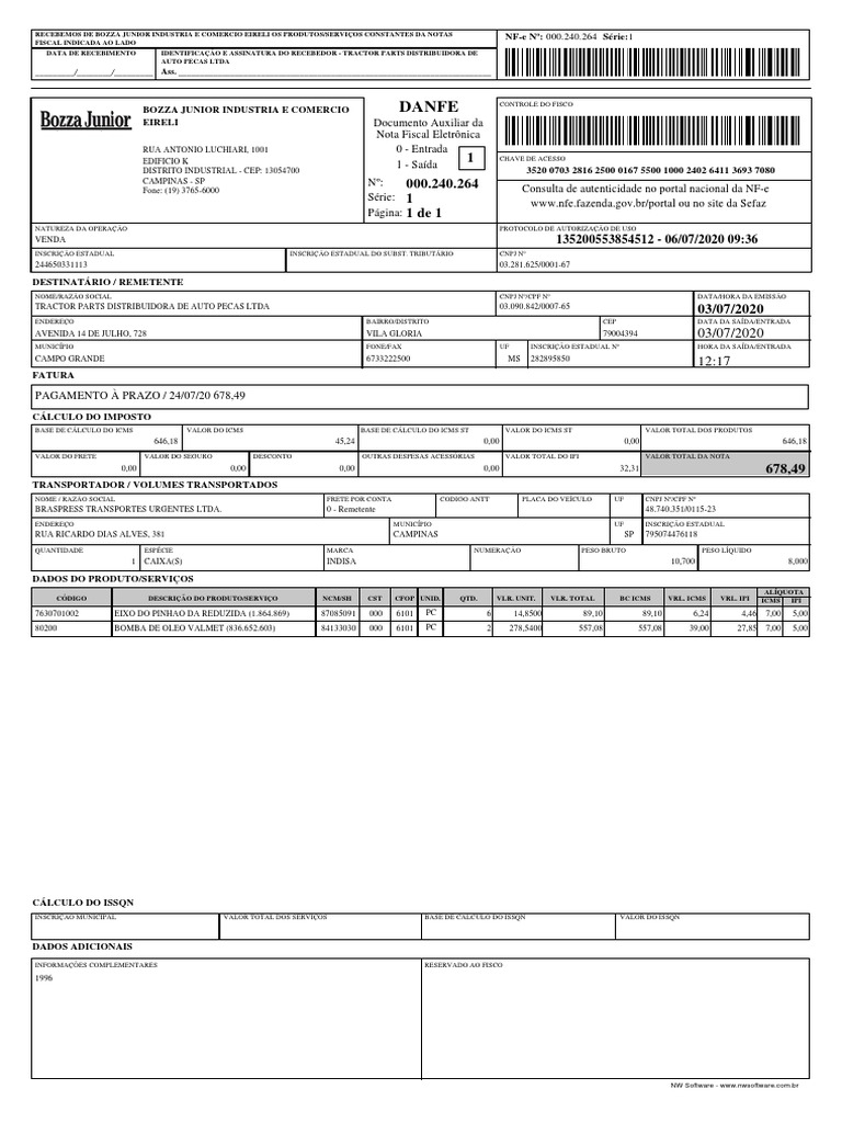 NFe PDF | PDF | Documentos empresariais | Documento
