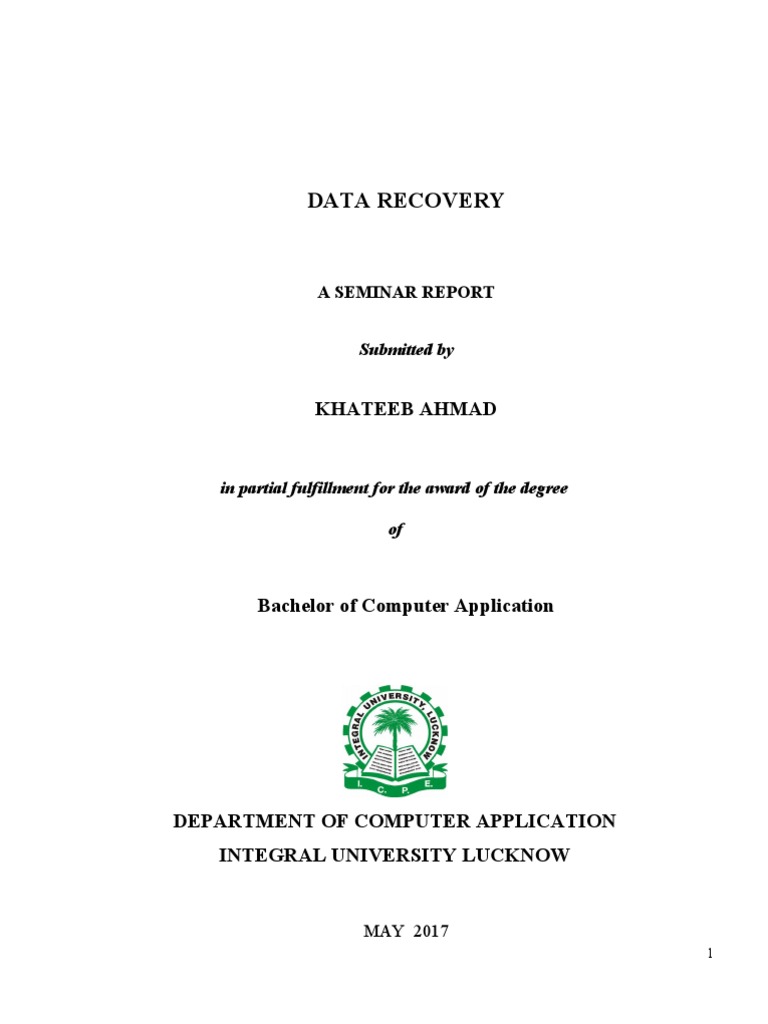 DATA RECOVERY (kHATEEB) | PDF | Backup | Computer Data Storage