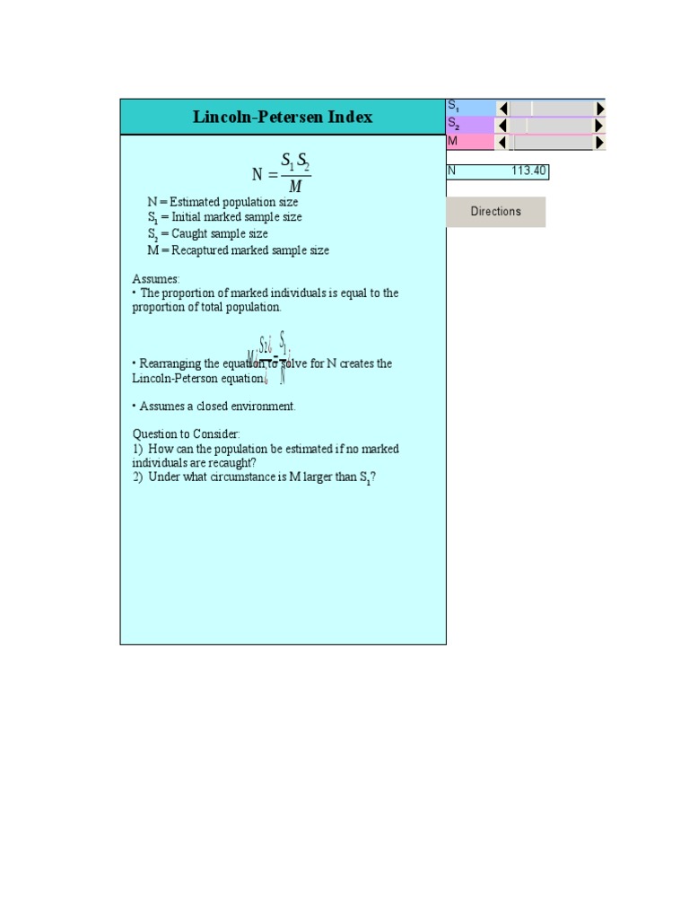 M S S N: Lincoln-Petersen Index | PDF | Standard Error | Bias Of An ...