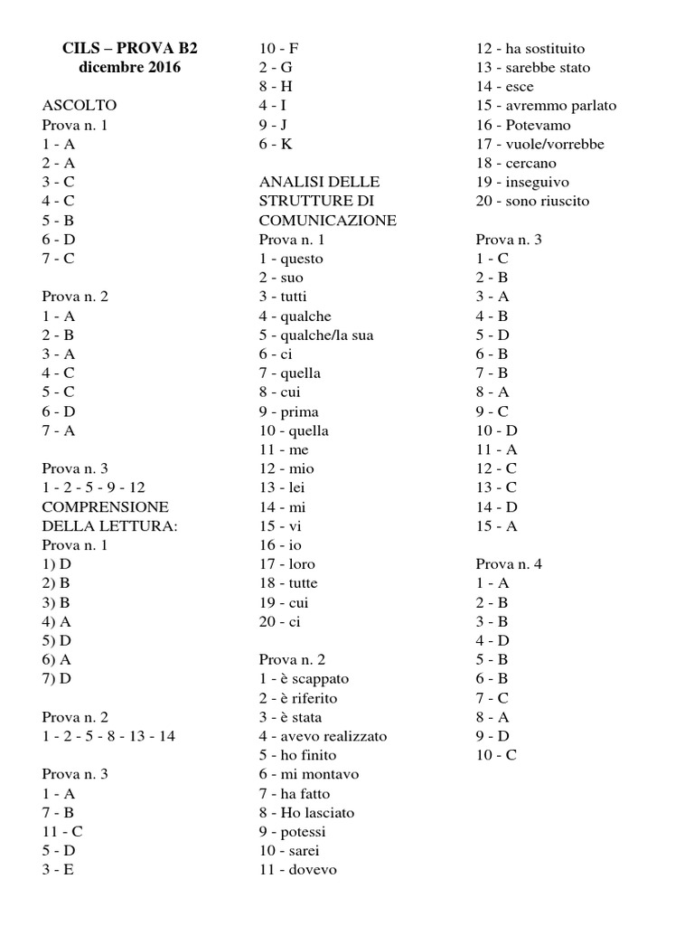 CILS - B2 - Dic 2016 | PDF
