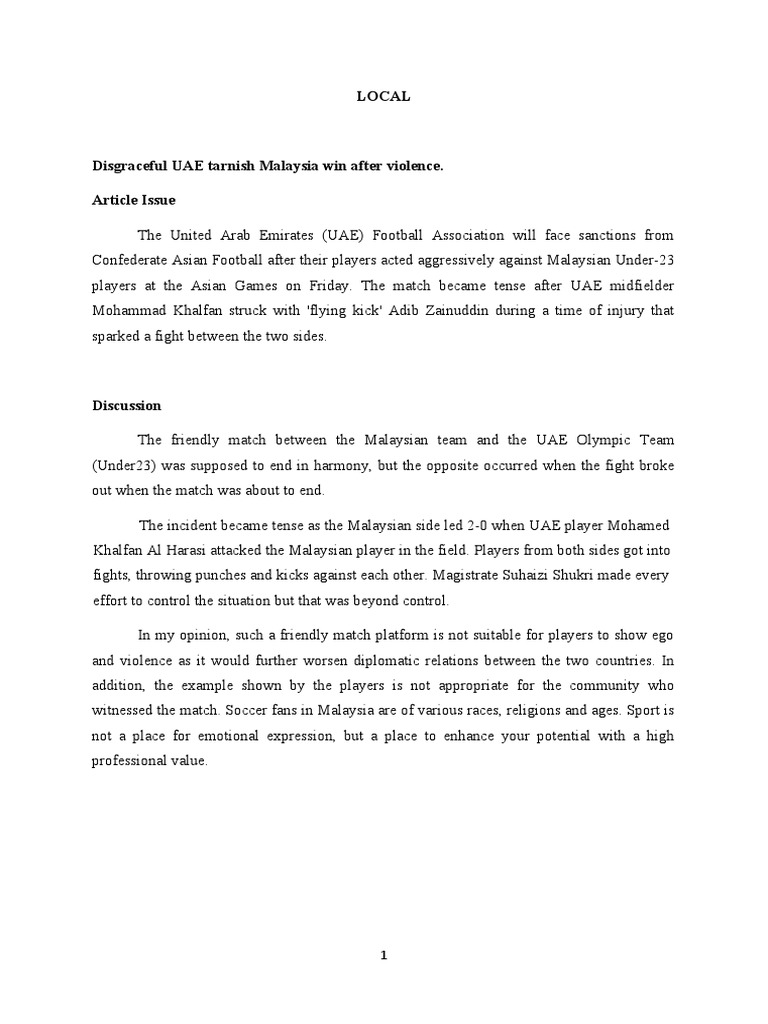 Contoh Article Issue Report | PDF | Doping In Sport | Sports