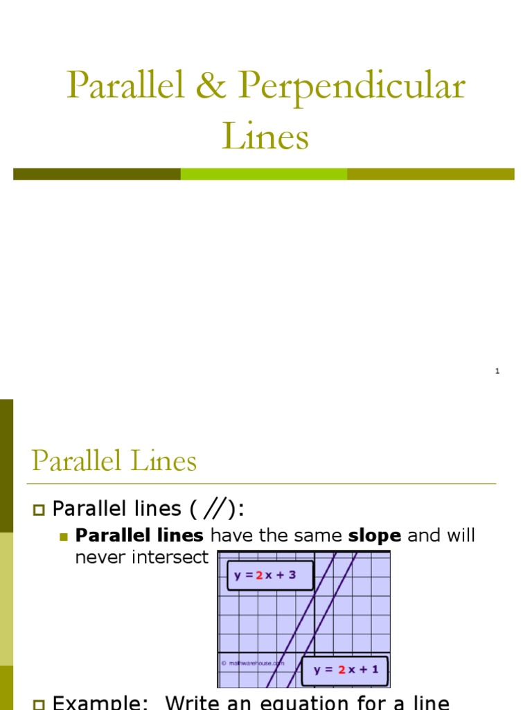 8 Parallel and Perpendicular LInes PDF | PDF