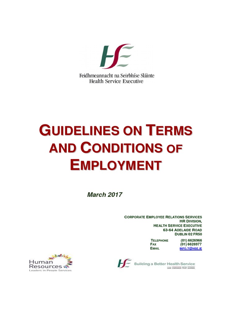 Guidelines On Hse Terms and Conditions of Employment | PDF | Parental ...