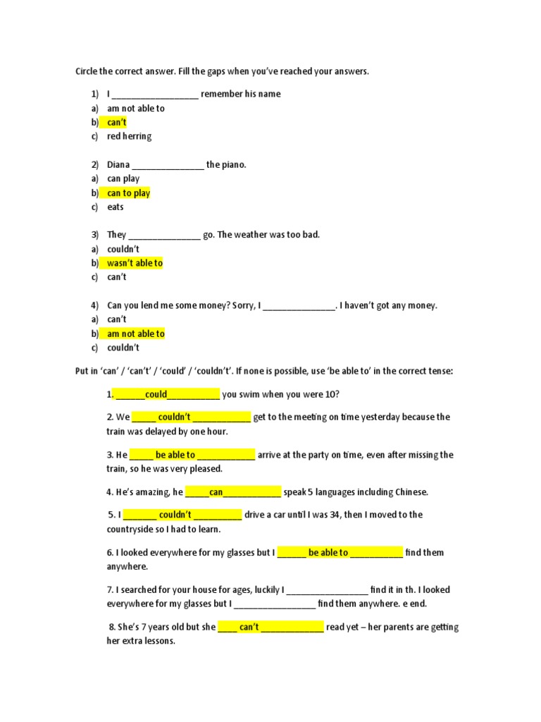 Taller Complementario Ingles | PDF | Verb | Linguistic Typology