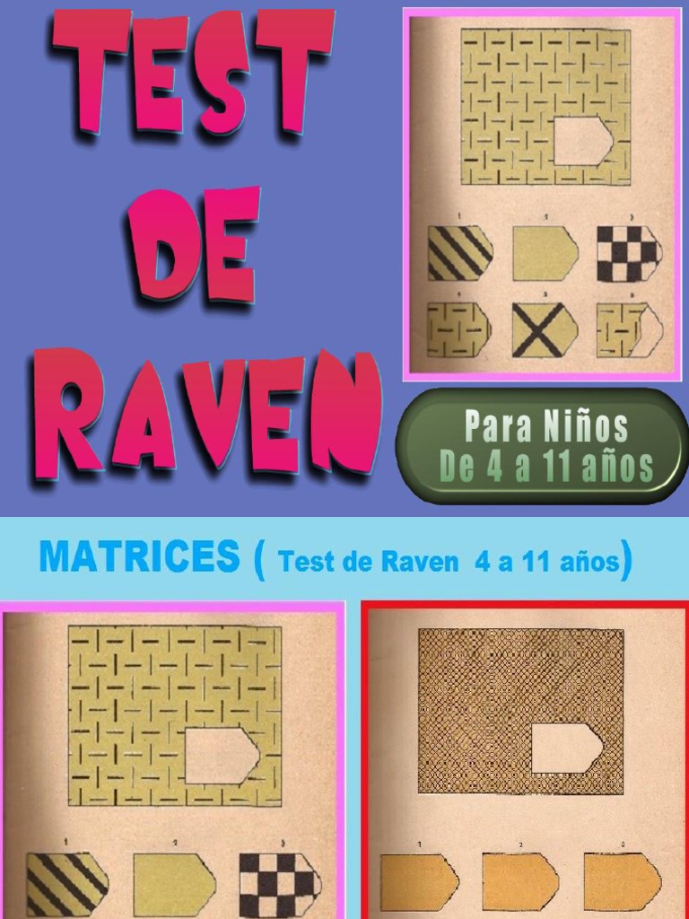 Test de Matrices Progresivas de Raven Forma Especial Coloreada | PDF ...