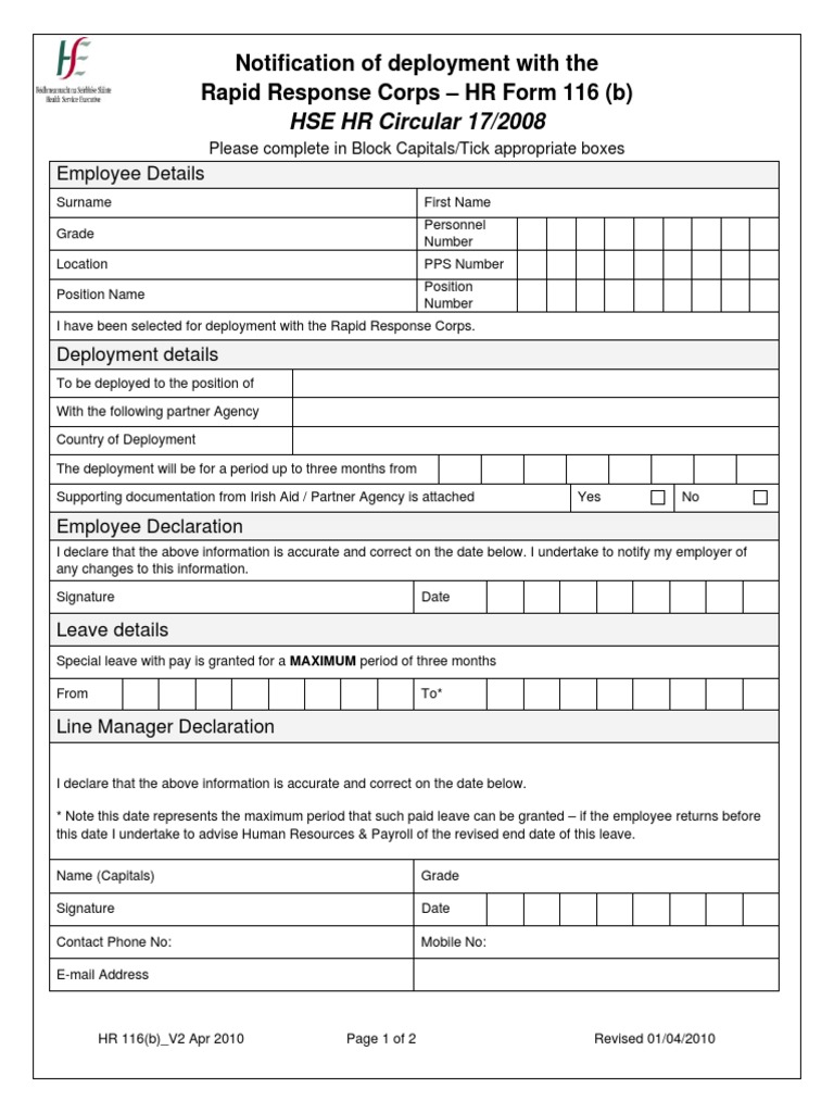 Notification of Deployment with the Rapid Response Corps - Completing ...