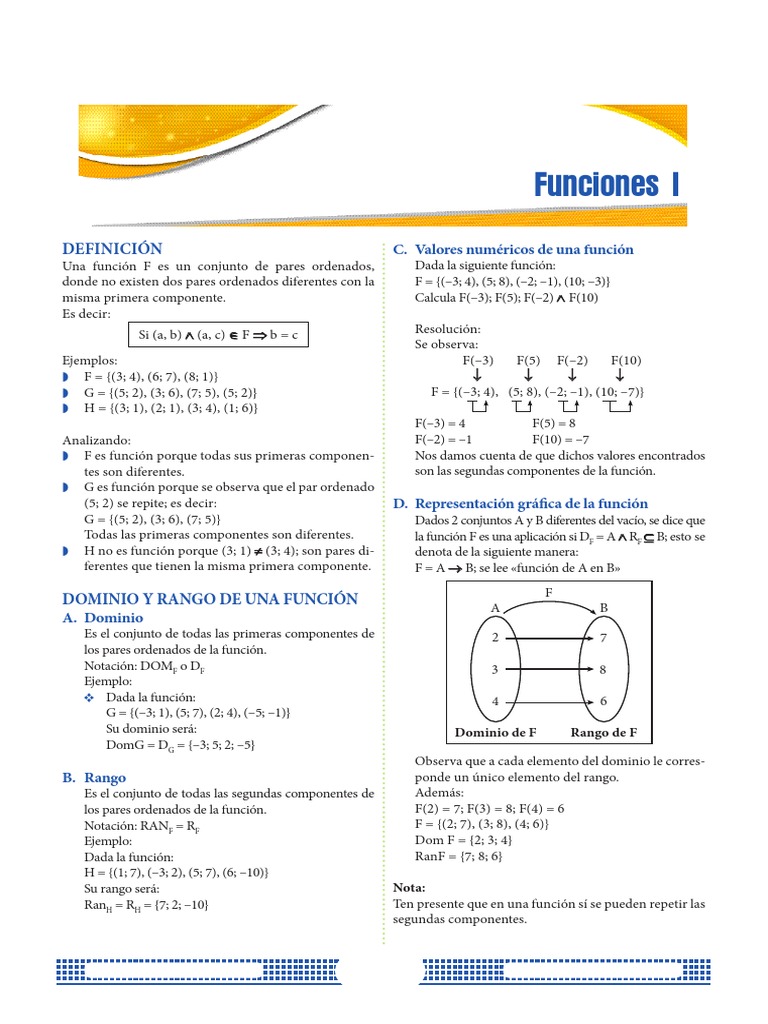 Funciones - 3er Semestre | PDF | Función (Matemáticas) | Conceptos ...