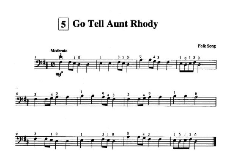 5 Go Tell Aunt Rhody Suzuki 1 - 5 | PDF