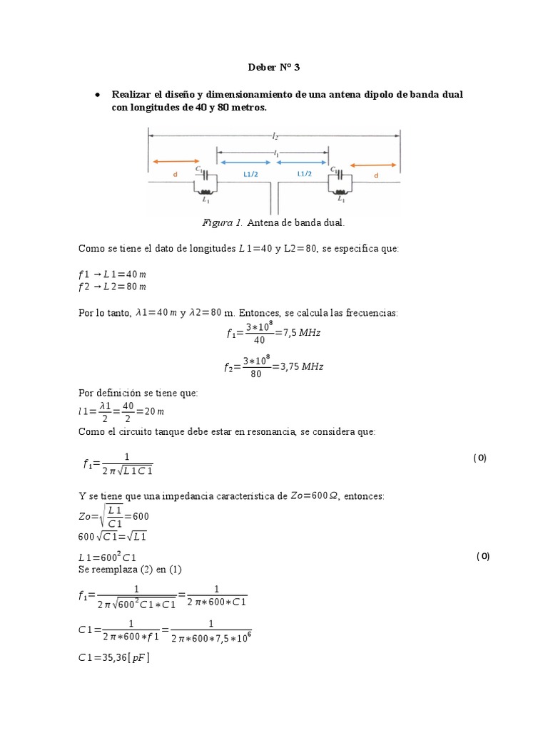 Dimensionamiento Antena Banda Dual | PDF | Tecnología de radio ...