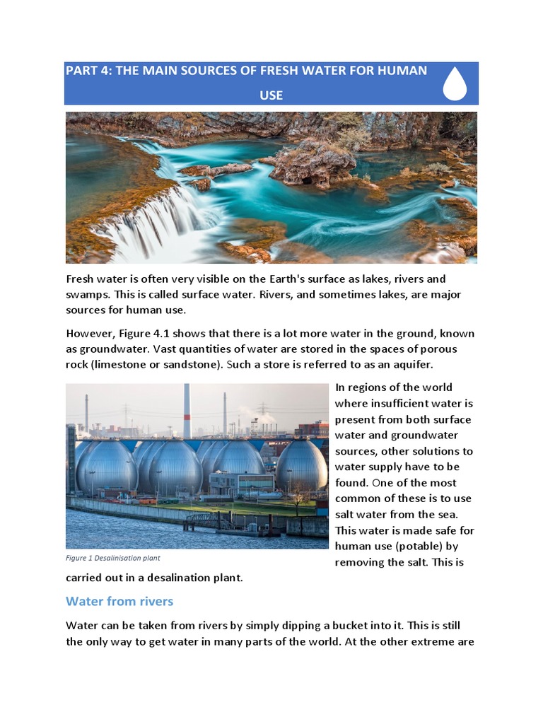 Part 4 The Main Sources of Water For Human Use | PDF | Desalination ...