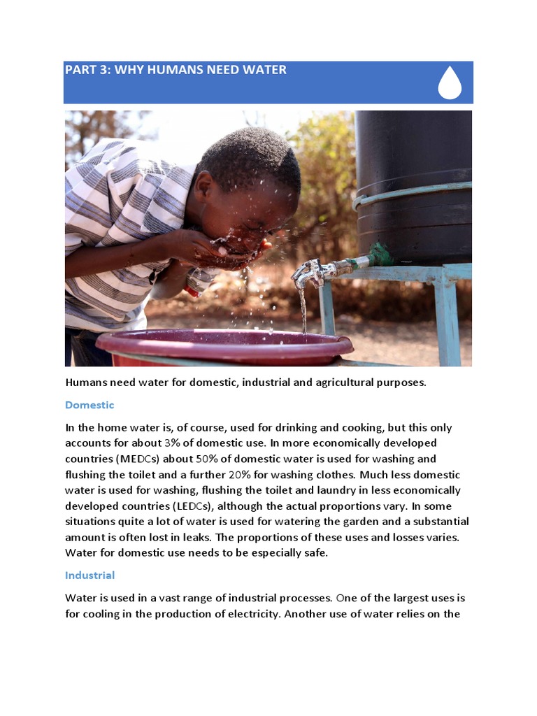 Part 3 Why Humans Need Water | Download Free PDF | Water Resources | Water