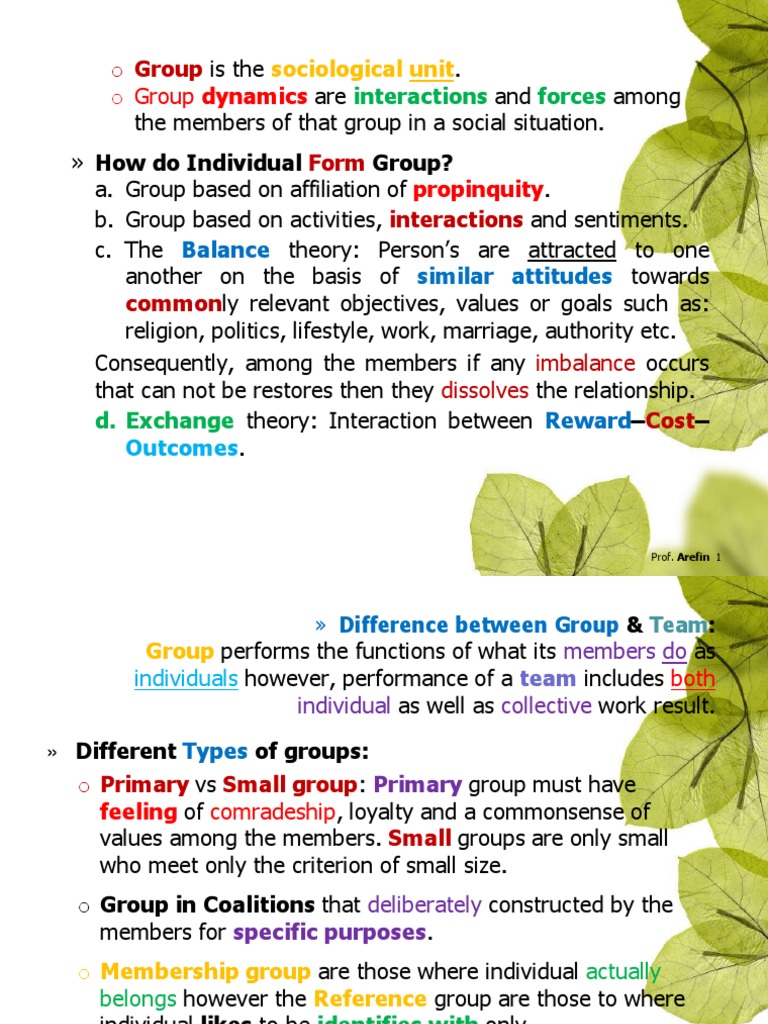 Understanding Group Dynamics and Leadership | PDF | Sociological ...
