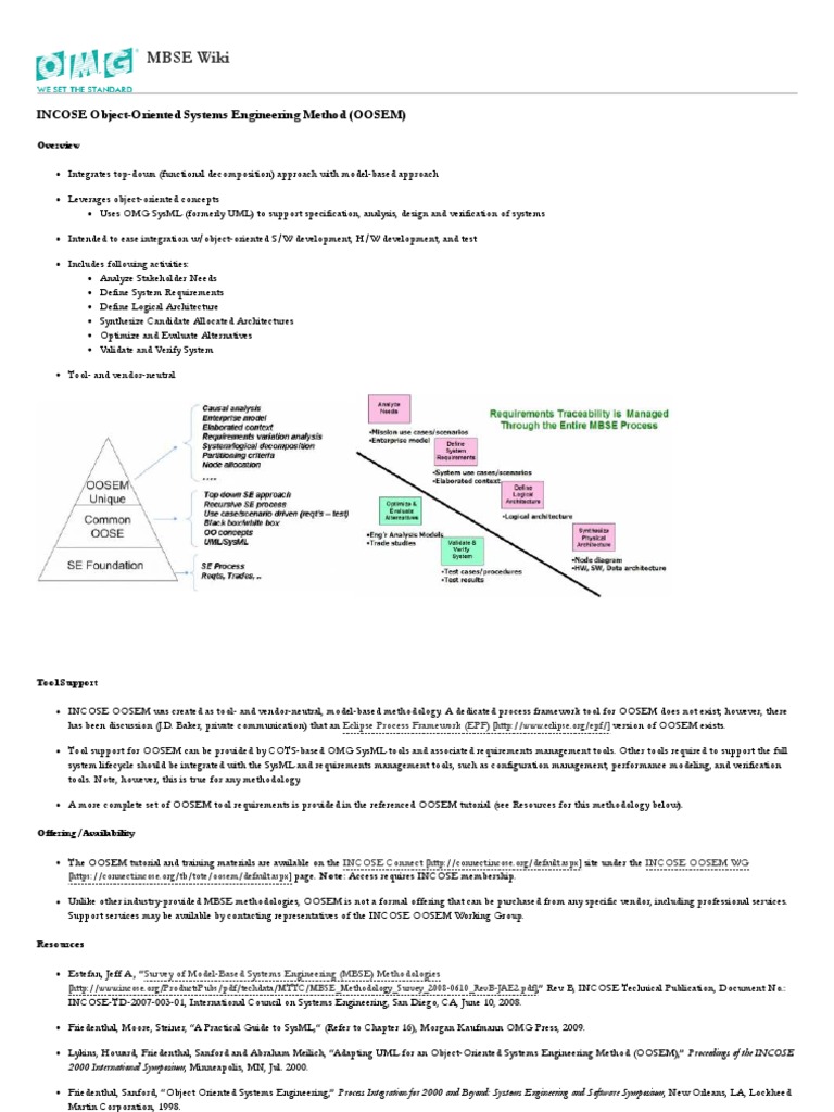 INCOSE OOSEM Overview and Resources | PDF | Systems Engineering ...