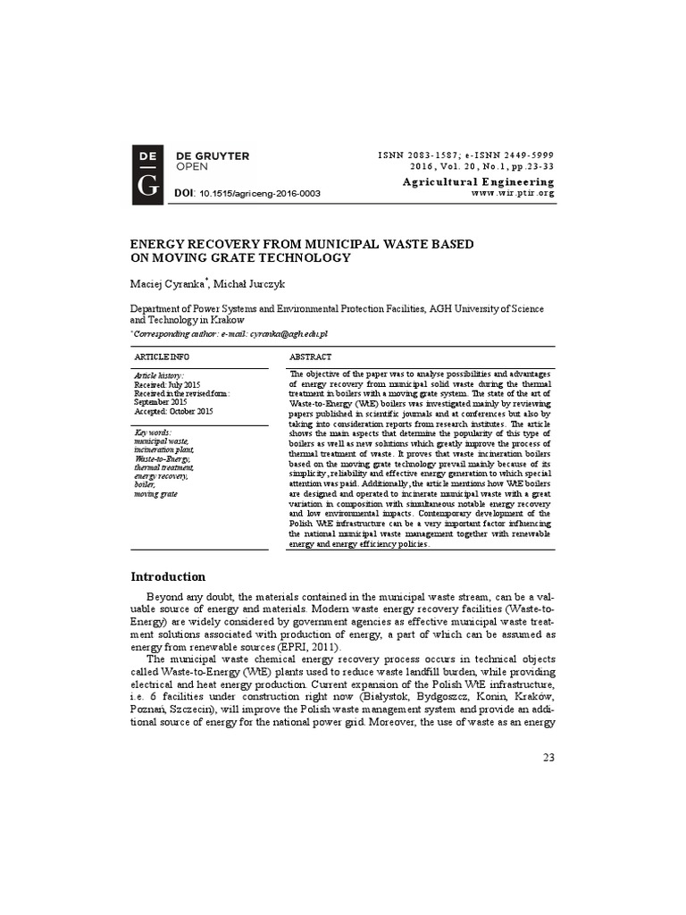 UTF-8'en' (24495999 - Agricultural Engineering) Energy Recovery From ...