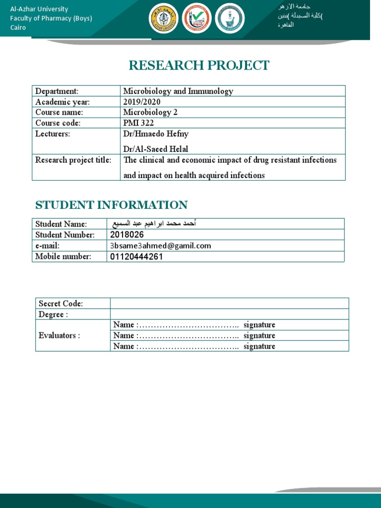 Research Project: Student Information | PDF | Multiple Drug Resistance ...