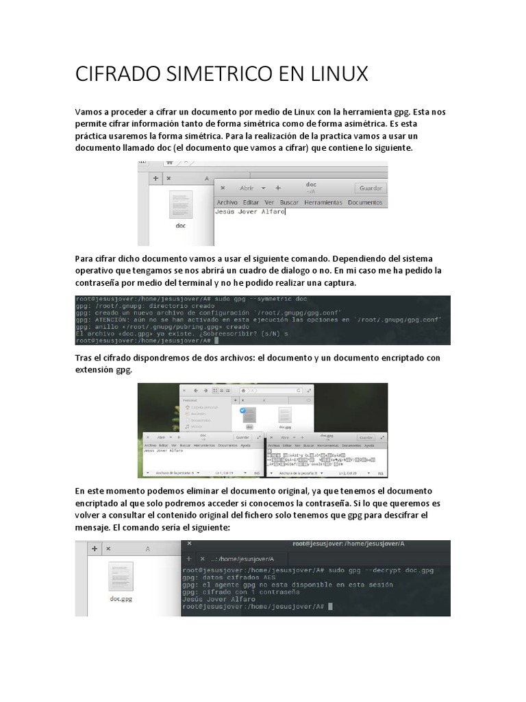 Cifrado Simetrico en Linux | PDF