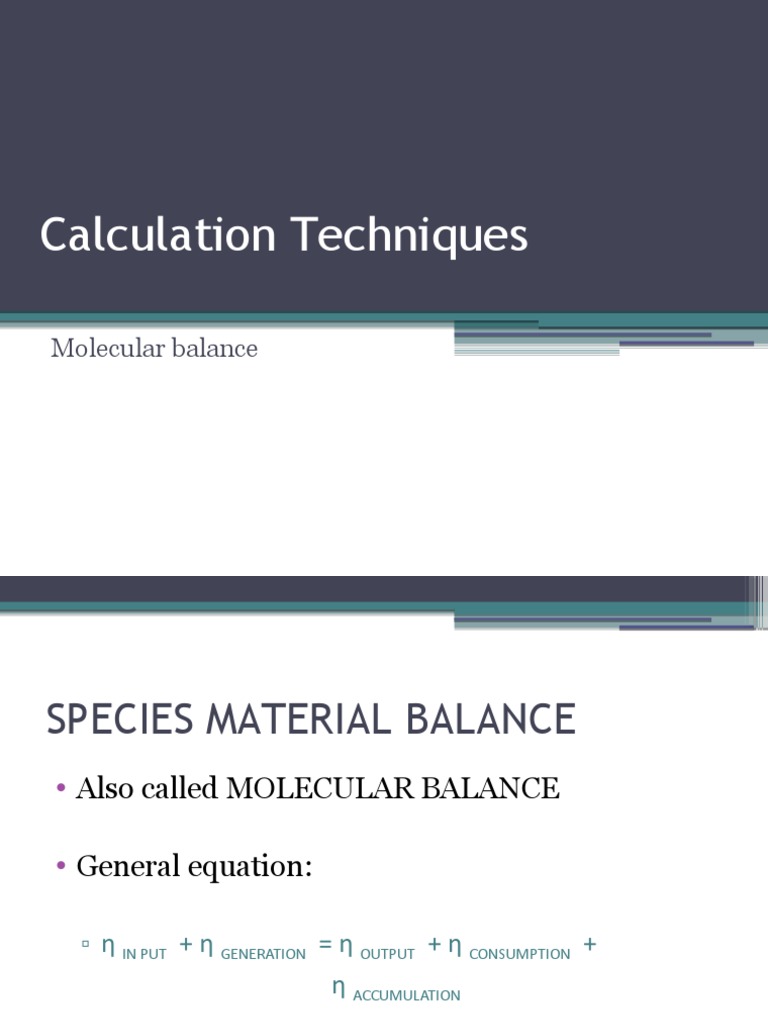Lecture Molecular Balance | PDF