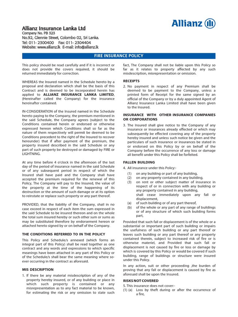 Policy Wording Commercial Fire Insurance PDF | PDF | Nuclear Weapons ...