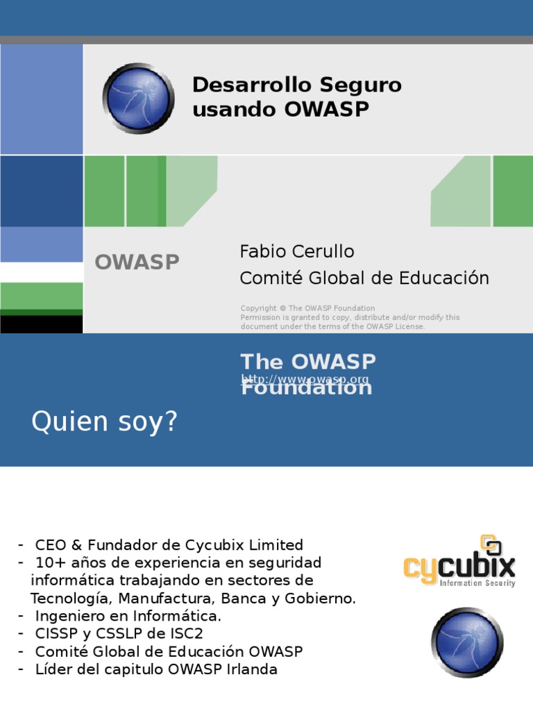 Desarrollo Seguro Usando OWASP | PDF | Tecnologías de la información ...