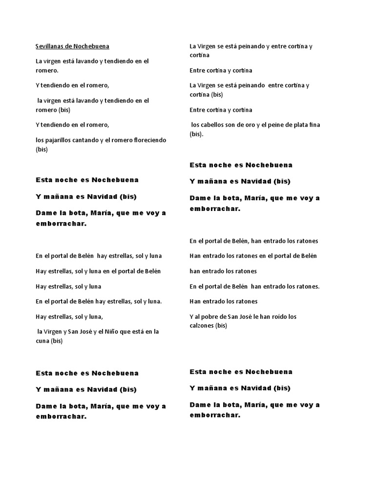 Sevillanas de Nochebuena Letra | PDF