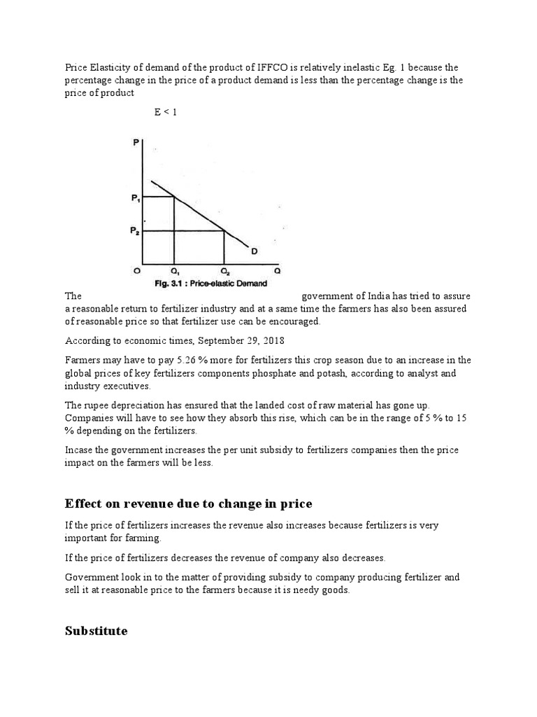Effect On Revenue Due To Change in Price | PDF | Fertilizer | Price ...