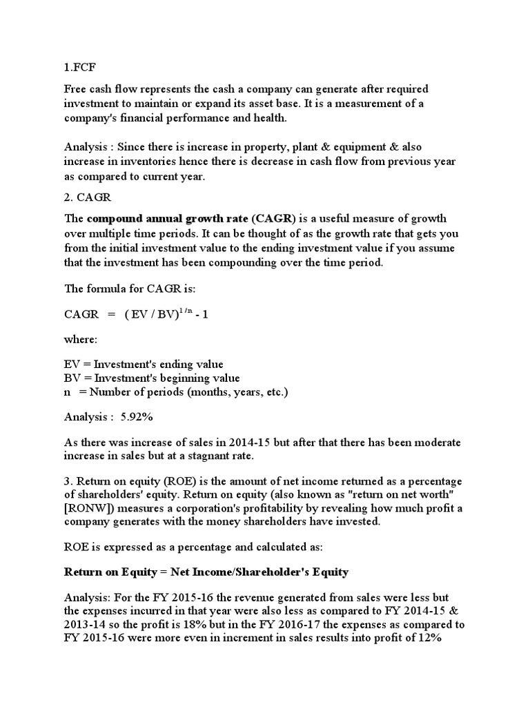Return On Equity Net Income/Shareholder's Equity | PDF | Working ...