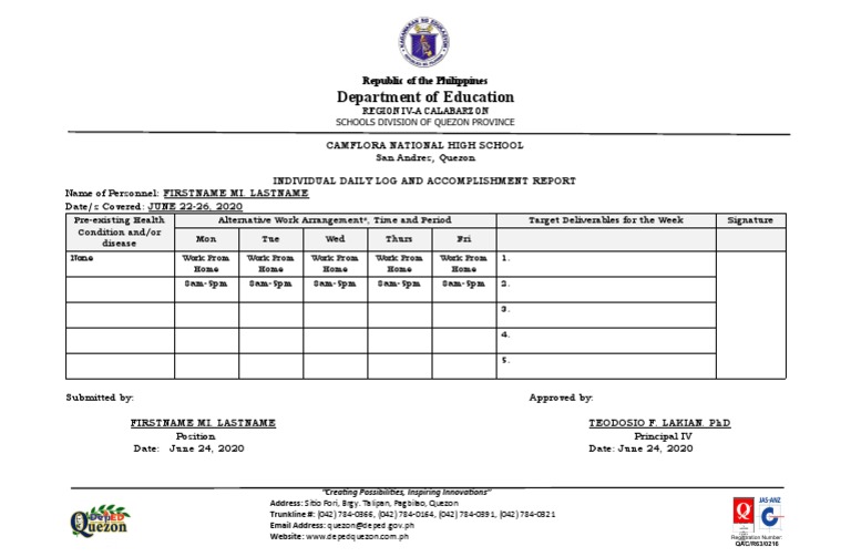 Individual-Work-Plan BLANK Form | PDF