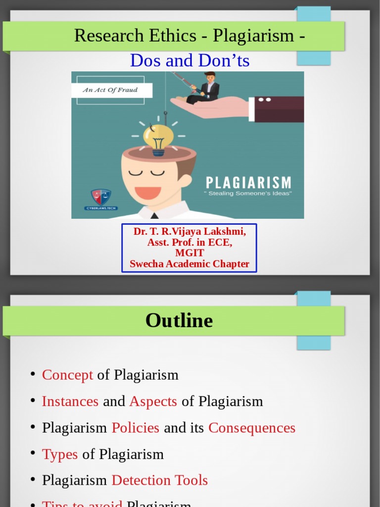 Research Ethics - Plagiarism - : Dos and Don'ts | PDF | Plagiarism ...