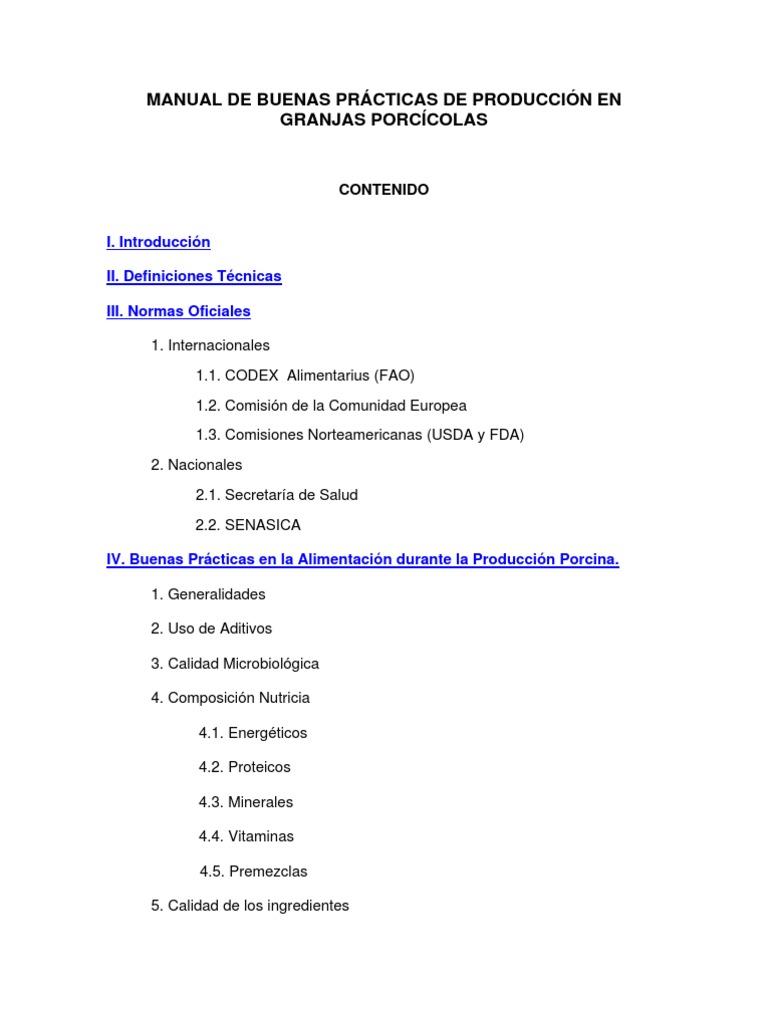 Guía integral para el establecimiento de Buenas Prácticas de Producción en granjas porcícolas | PDF