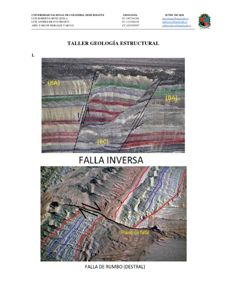 Taller Geologia Estructural Corregido | PDF | Roca (geología) | Falla ...