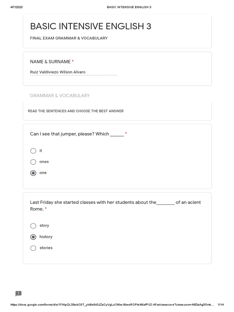Basic Intensive English 3 | PDF
