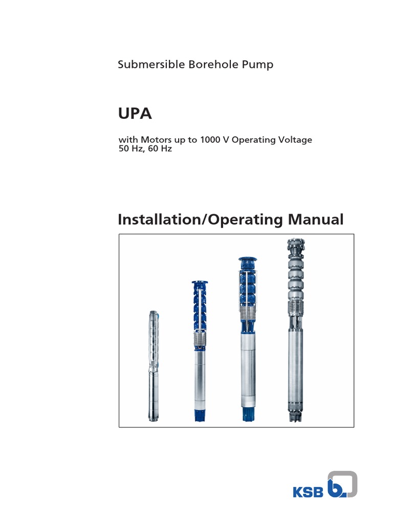 Installation/Operating Manual: Submersible Borehole Pump | PDF | Pump ...