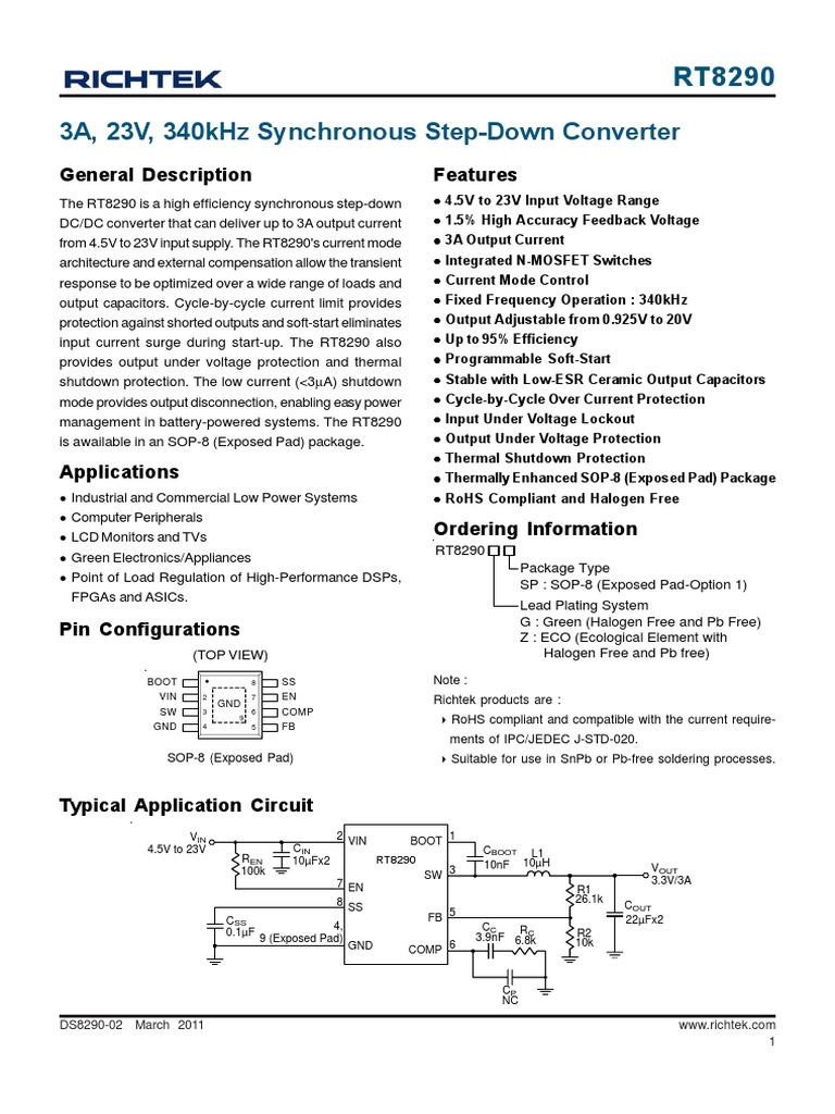 High Efficiency 3A Synchronous Step-Down Converter with 340kHz ...