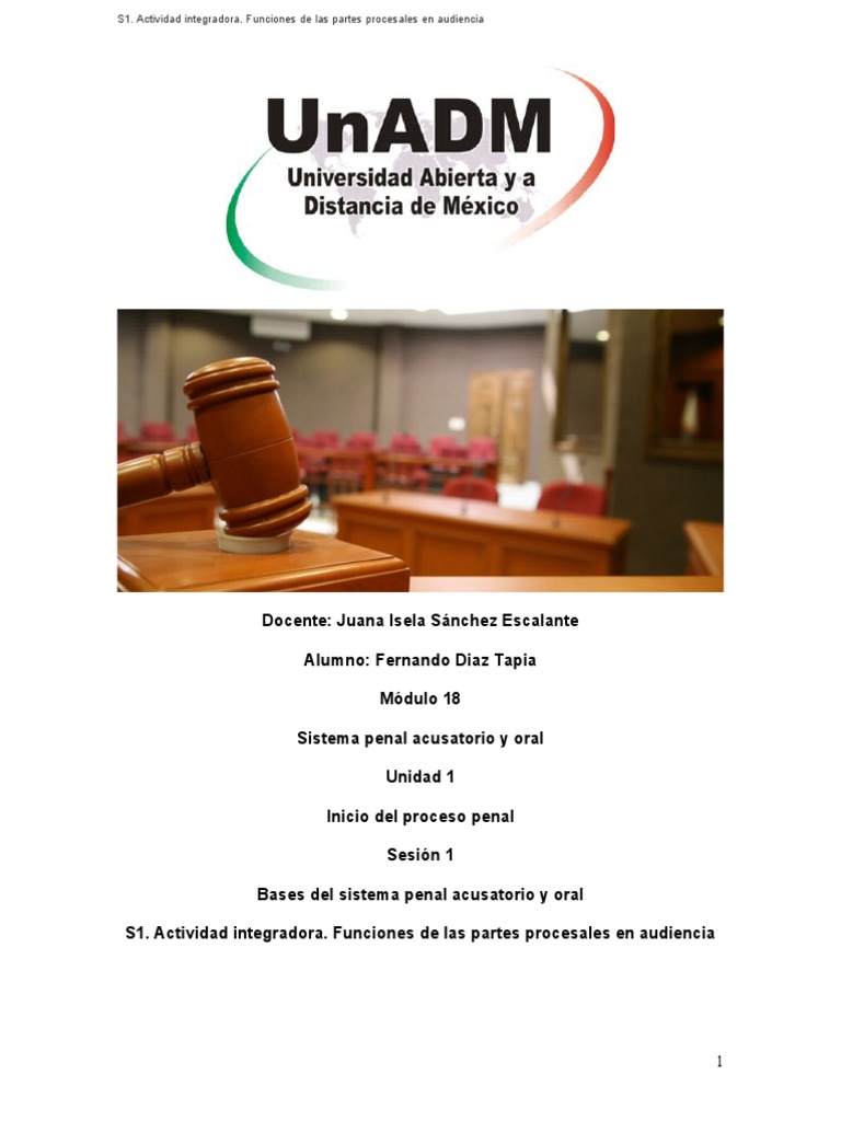 M18 U1 S1 Fedt | PDF | Procedimiento Criminal | Derecho penal M18 U1 S1 Fedt | PDF | Procedimiento Criminal | Derecho penal