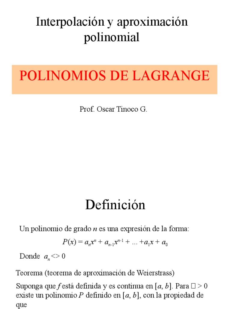 Interpolacion Lagrange Otg | PDF | Análisis numérico | Análisis