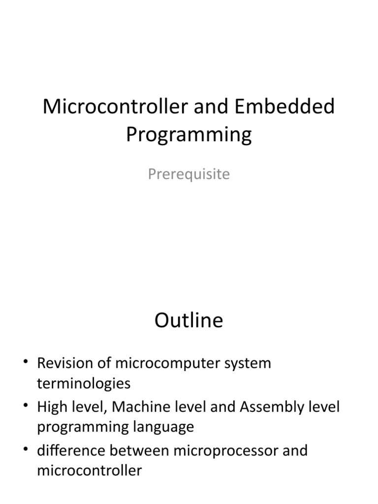 Microcontroller and Embedded Programming: Prerequisite | Download Free ...