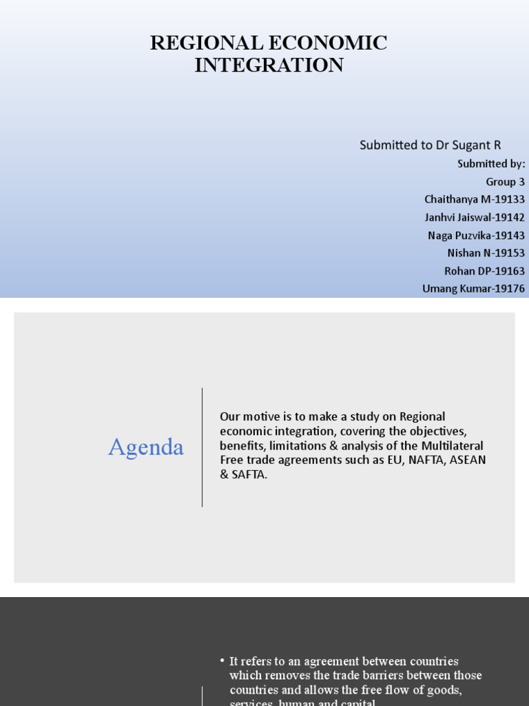 Regional Economic Integration | PDF | World Economy | Trade