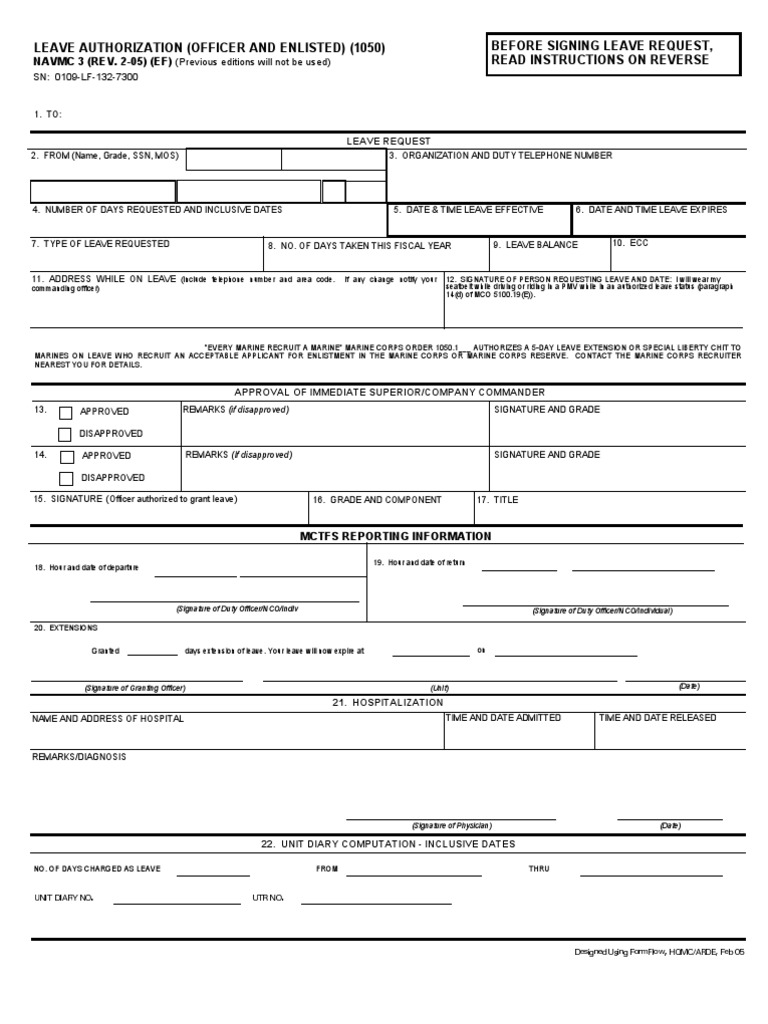 USMC Leave Request and Guidelines | PDF | Officer (Armed Forces ...