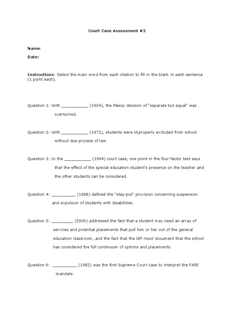 Court Case Assessment #2 | PDF