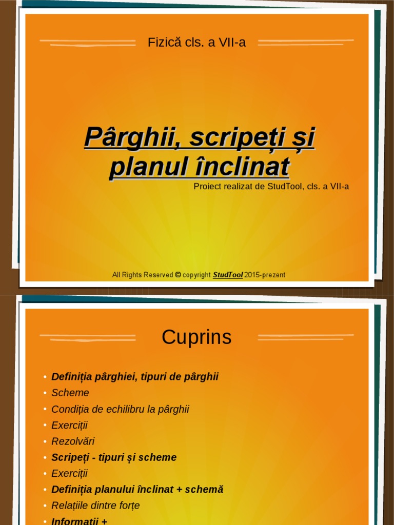 Fizica-Parghii, Scripeti, Plan Inclinat PDF | PDF