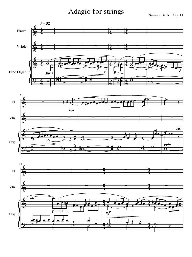 Adagio For Strings Barber PDF | PDF