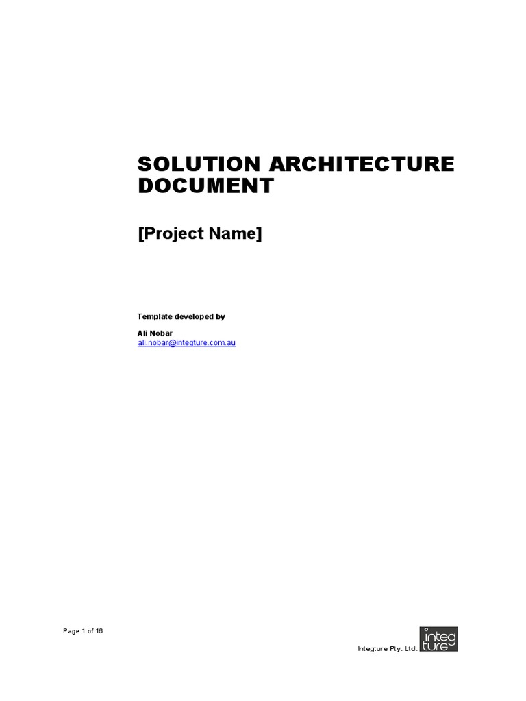 Solution Architecture Document Template | PDF