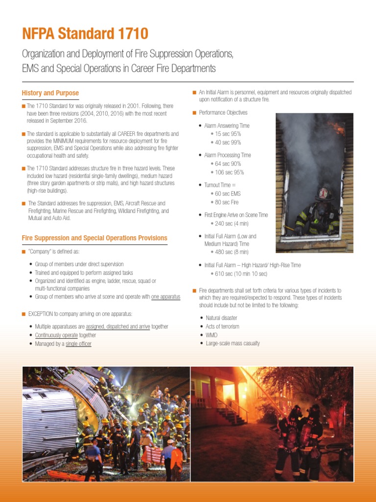 Summary Sheet NFPA 1710 Standard | PDF | Emergency Medical Services ...