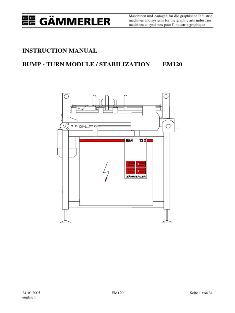Instruction Manual Bump - Turn Module / Stabilization EM120 | PDF ...