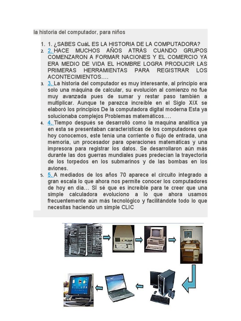 La Historia Del Computador | PDF