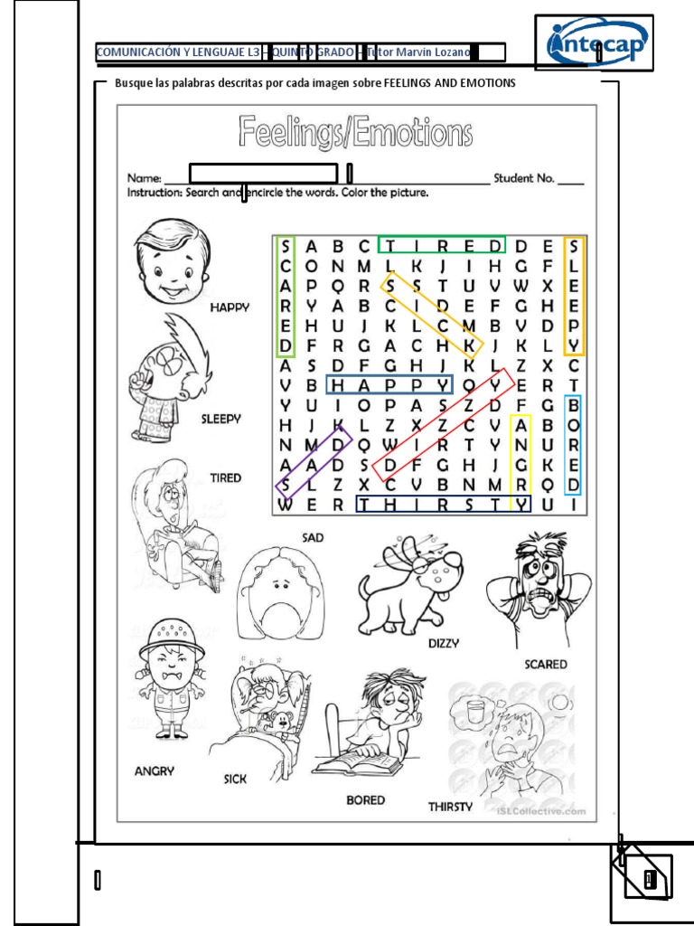 Feelings and Emotions Worksheet | PDF