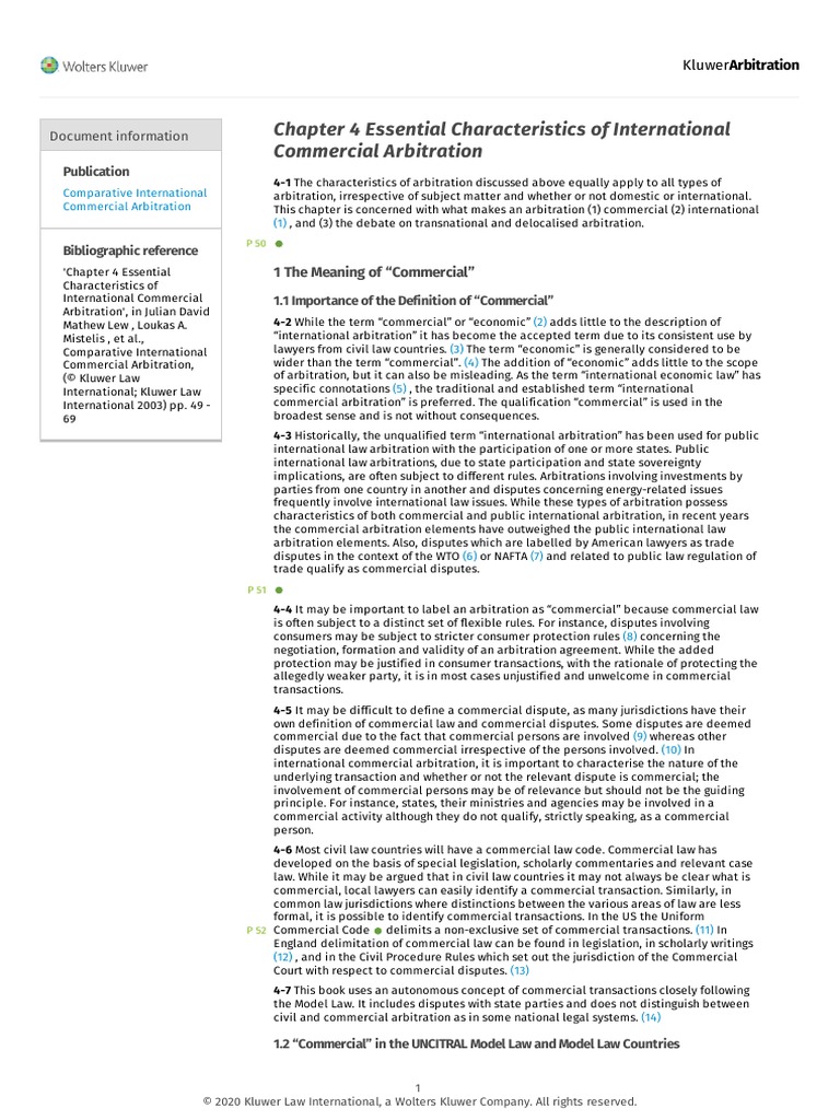 Chapter 4 Essential Characteristics of International Commercial ...