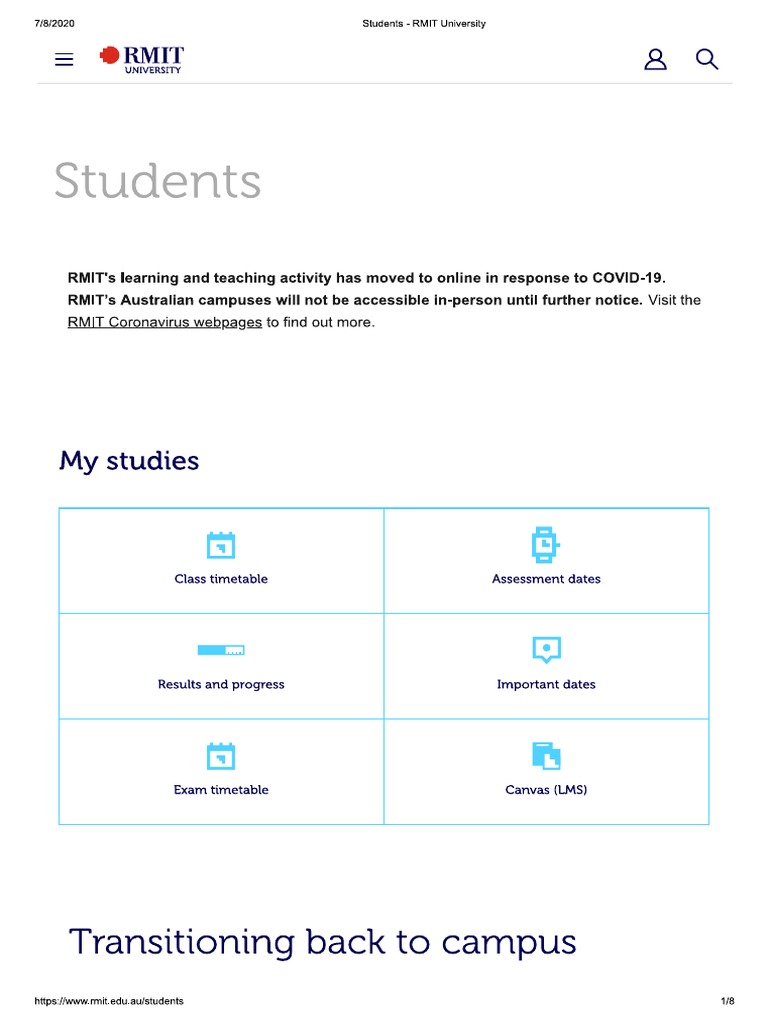 RMIT - Students Section | PDF
