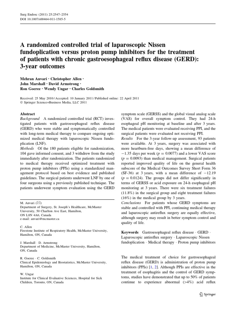 2011 A Randomized Controlled Trial of Laparoscopic Nissen ...