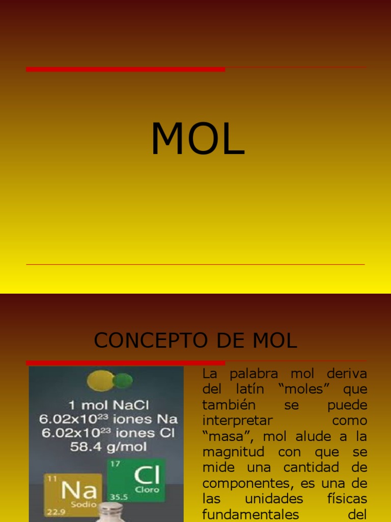 Definición y Medición del Mol | PDF | Mole (Unidad) | Cantidades fisicas